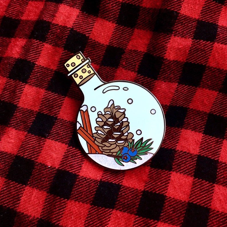 Winter Spell Hard Enamel Pin // Snow Christmas Holiday Lapel Badge ...
