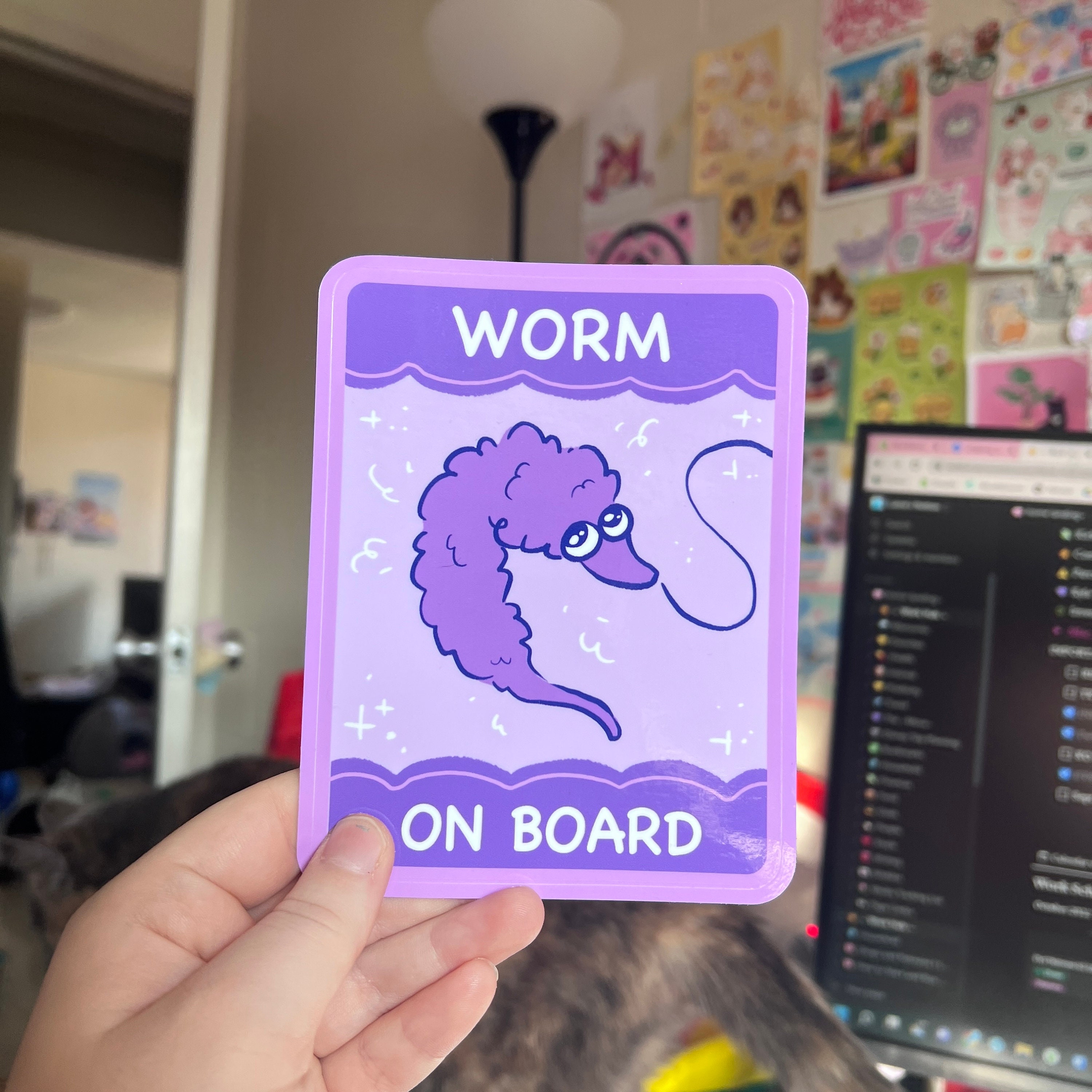 Worm on Board Bumper Sticker - Etsy