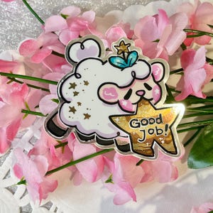 Good Job, Gold Star Sprout Mirror Metallic Sticker - Etsy