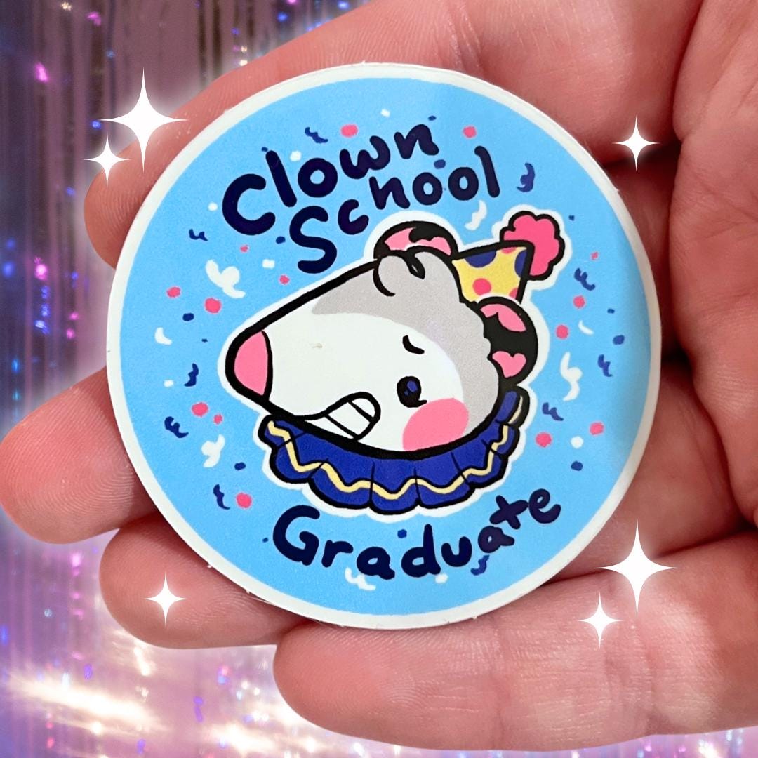 Clown School Graduate ~ Sticker V.2 - Etsy