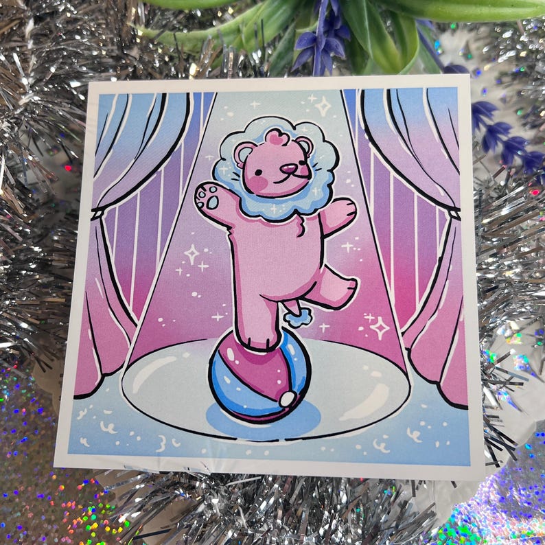 Cotton Candy Circus Lion ~ Print - Etsy