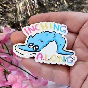 Inching Along, Worm on a String ~ Sticker - Etsy