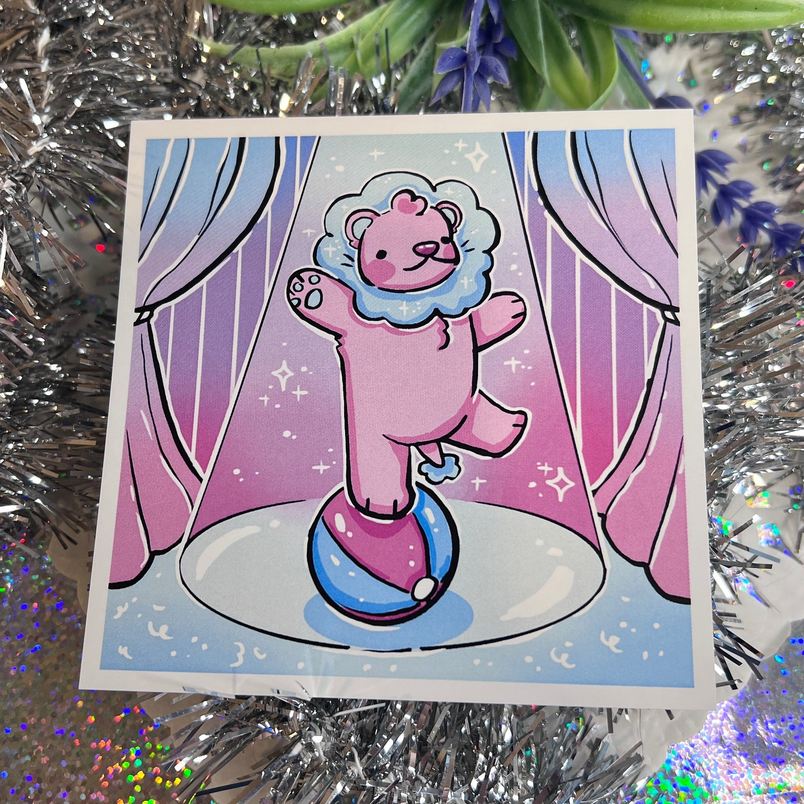 Cotton Candy Circus Lion Print - Etsy