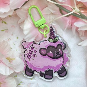 Heather Sheep ~ Glitter Acrylic Keychain Charm - Etsy