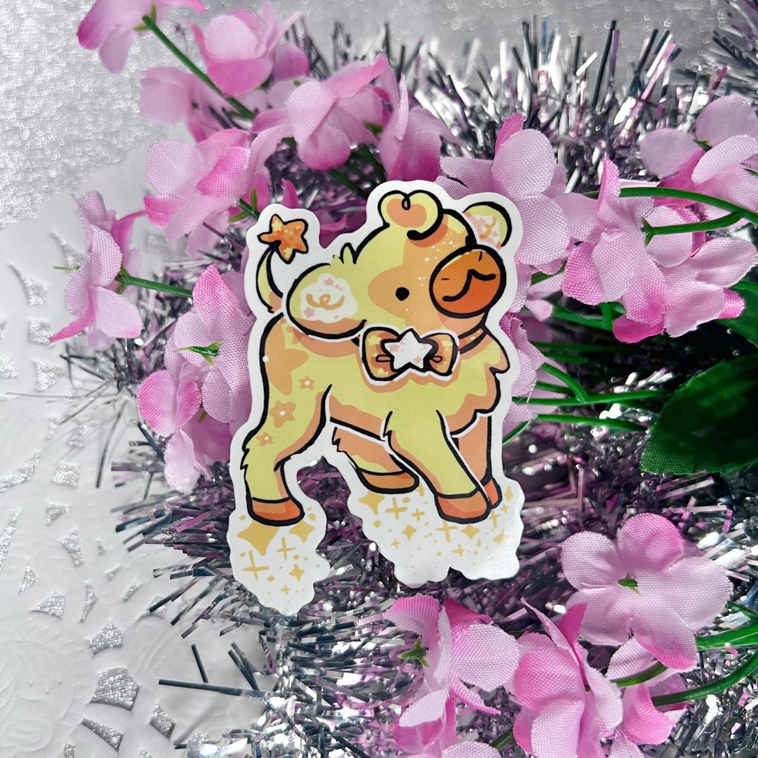 Yellow Wishing Star Cow Sticker - Etsy