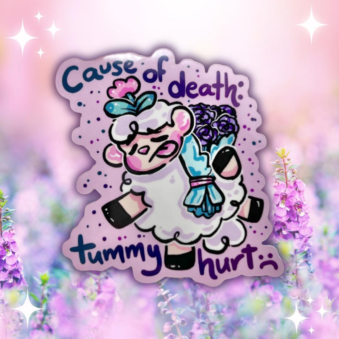 Cause of Death: Tummy Hurt Sprout Sticker - Etsy