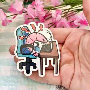 Desk Back Pain Shrimp ~ Sticker - Etsy