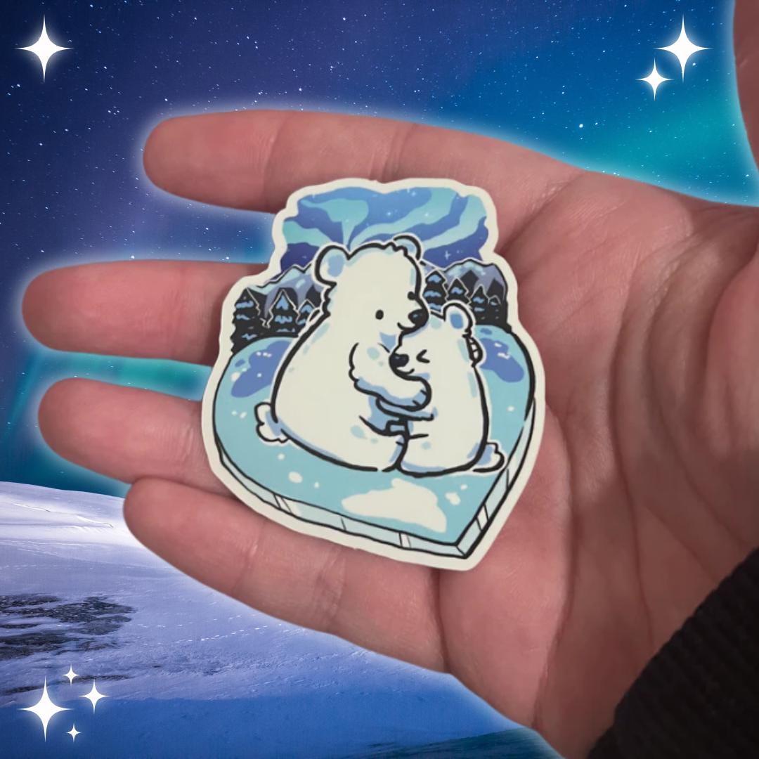 Polar Bear Hug ~ Sticker - Etsy
