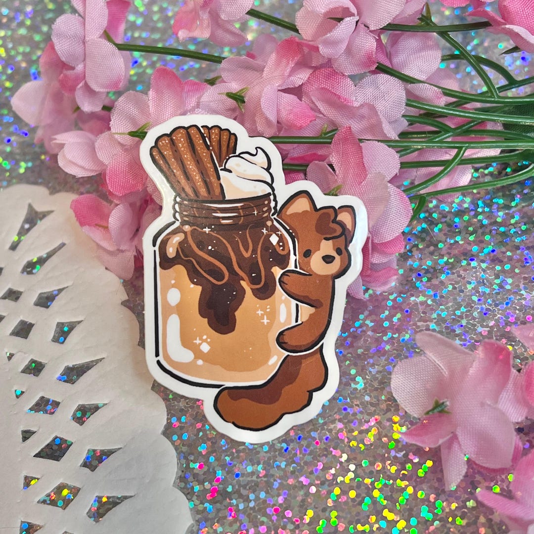 Churro Coffee Cat ~ Sticker - Etsy