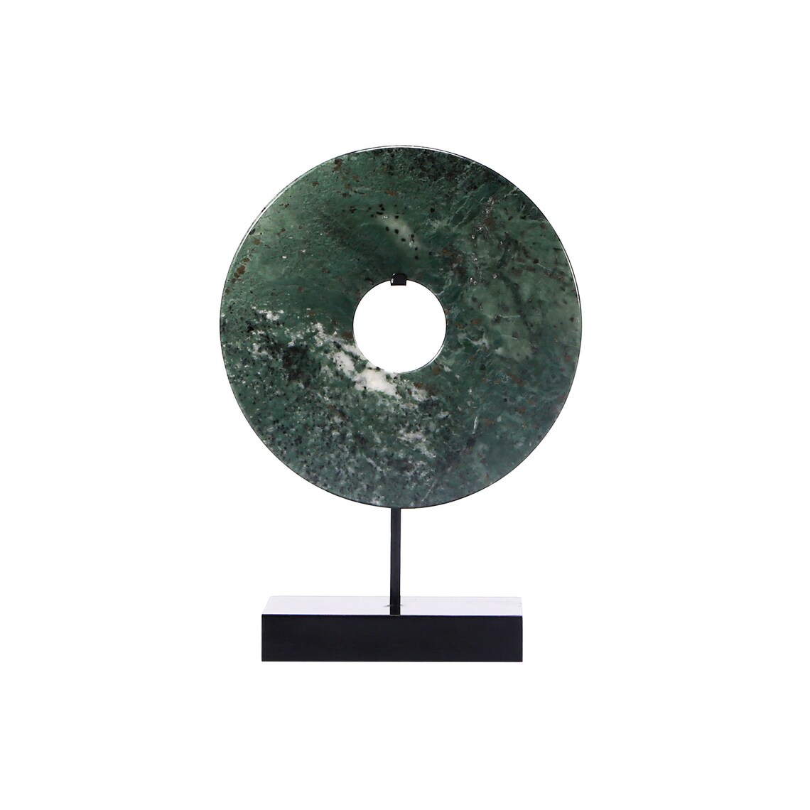 Green Jade Disk Statue with 8 Base | Etsy