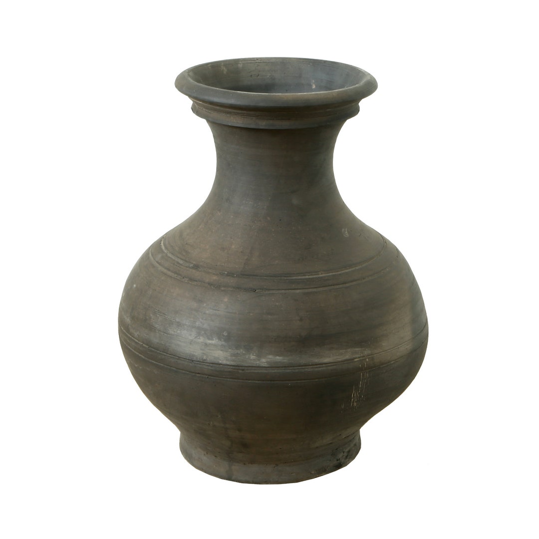 17" Earthy Gray Pottery Vase Large - Etsy