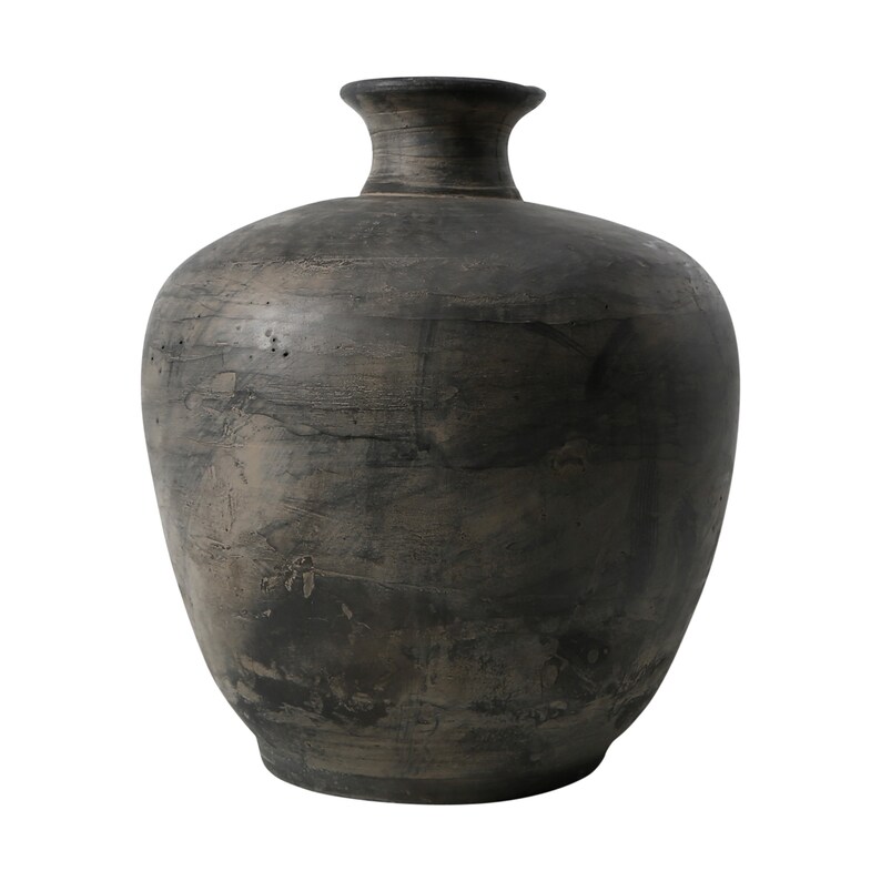 Earthy Gray Pottery Short Neck Vase (finish Varies No Two Are the Same ...