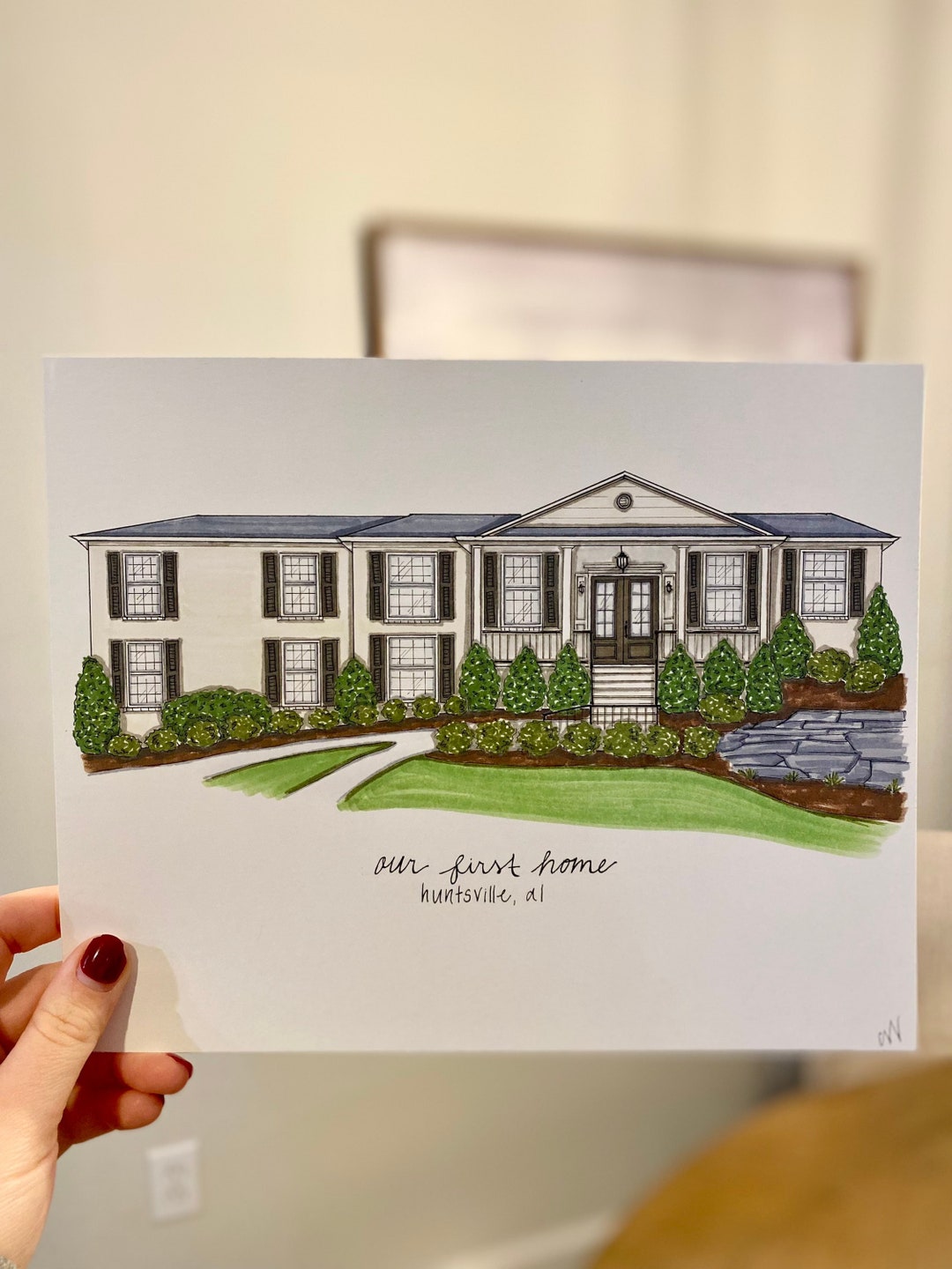 House Portrait Custom House Drawing Hand-drawn Rendering - Etsy
