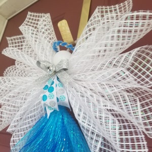 Blue Ombre and White Mesh Angel Tree Topper, Guardian Angel, Christmas ...
