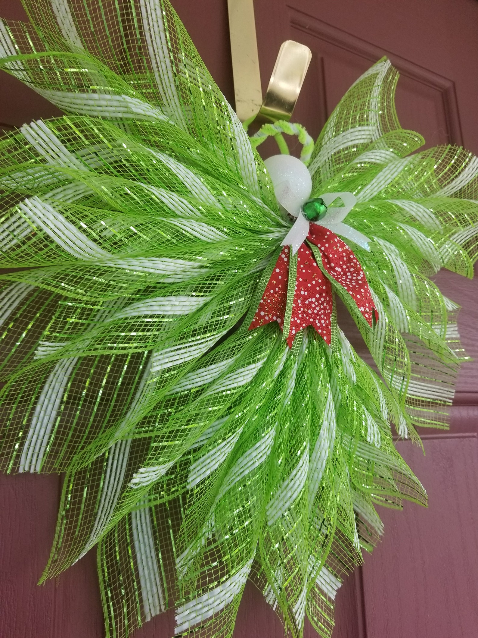 Green and White Angel Tree Topper, Christmas Tree Topper, Guardian ...