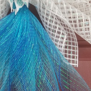 Blue Ombre and White Mesh Angel Tree Topper, Guardian Angel, Christmas ...