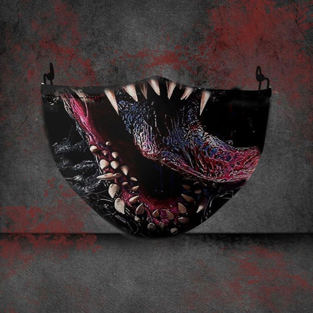 Monster Alien Tongue Face Mask +FREE TATTOOS + PM2.5 Filter, Halloween ...