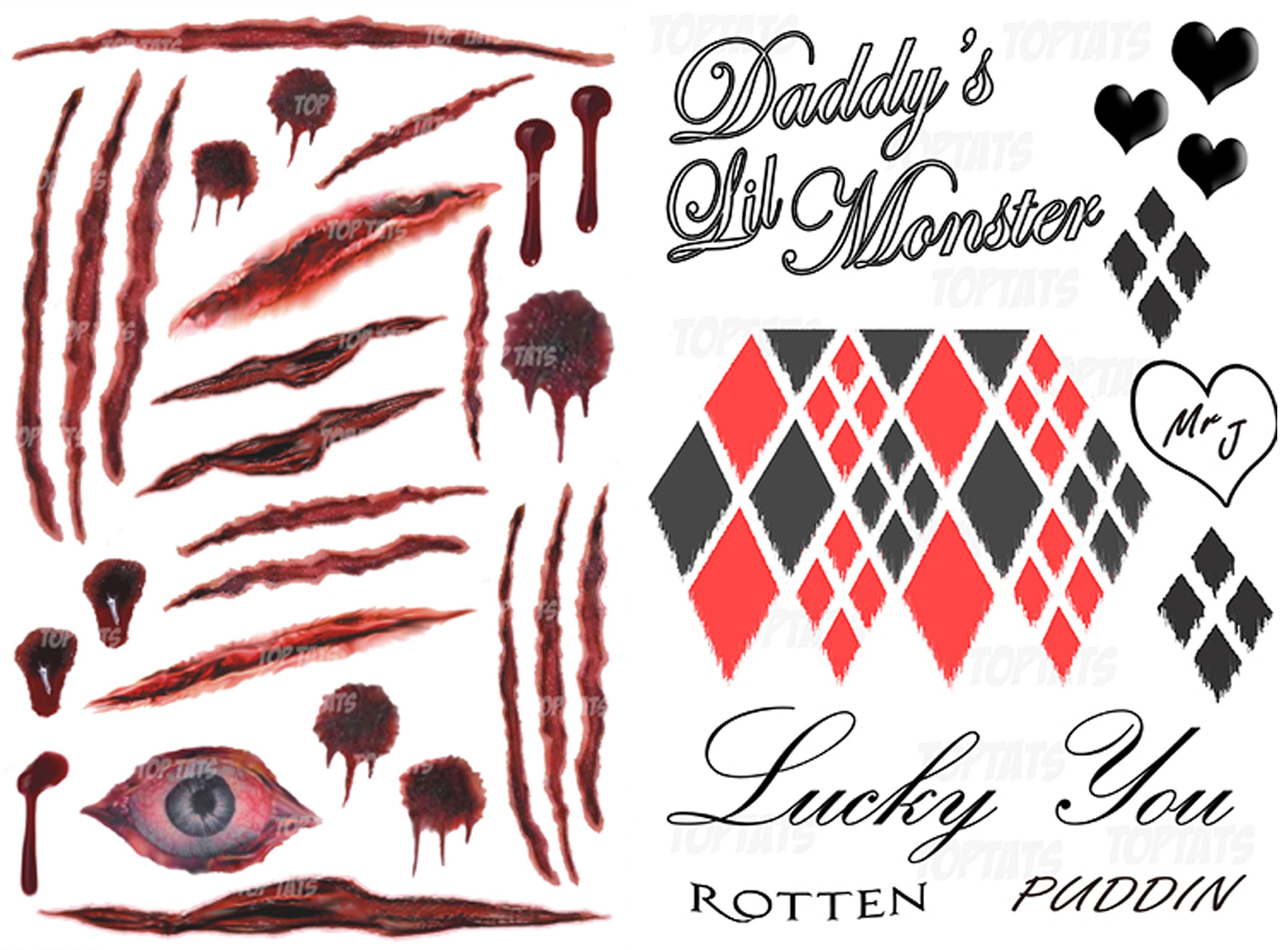 Harley Quinn Diamond Pattern Tattoo