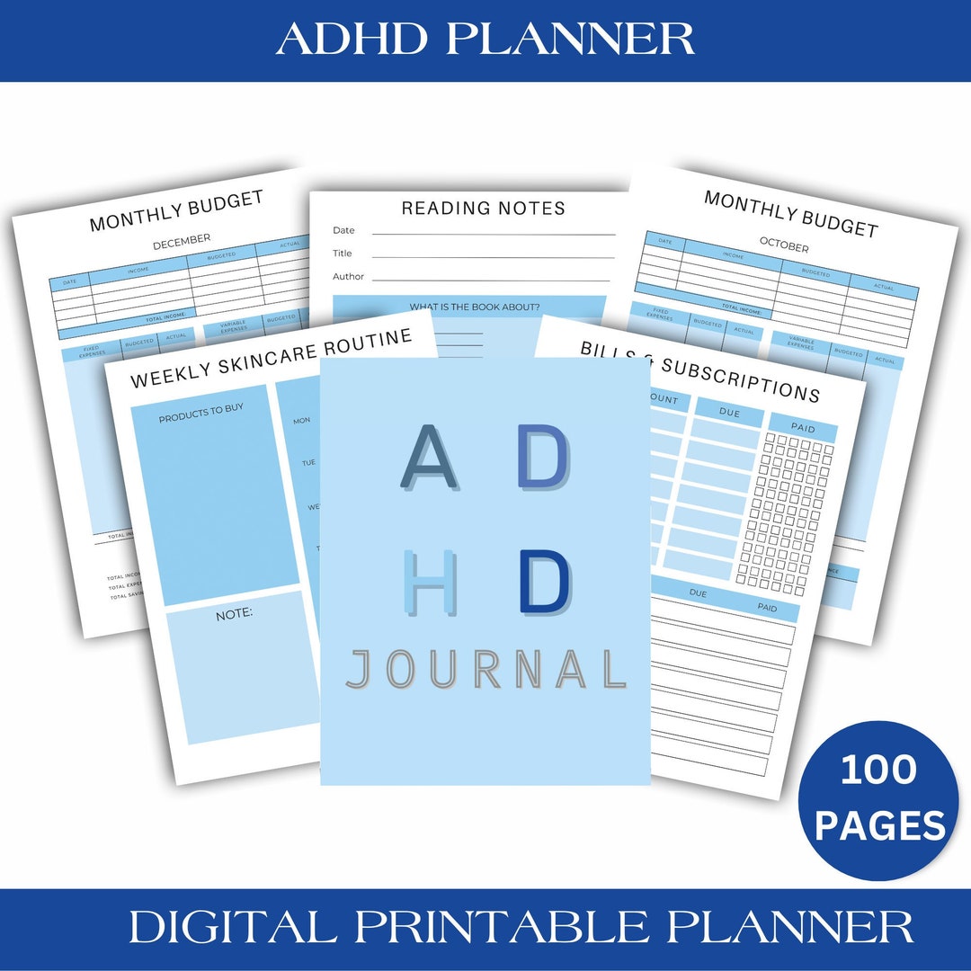 ADHD Digital Journal, Adhd Digital Planner, Adhd Daily Planner, Adhd ...
