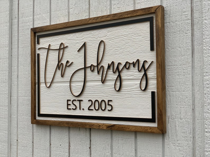 Wood 3D Name Sign, White Shiplap, 16x24 - Etsy