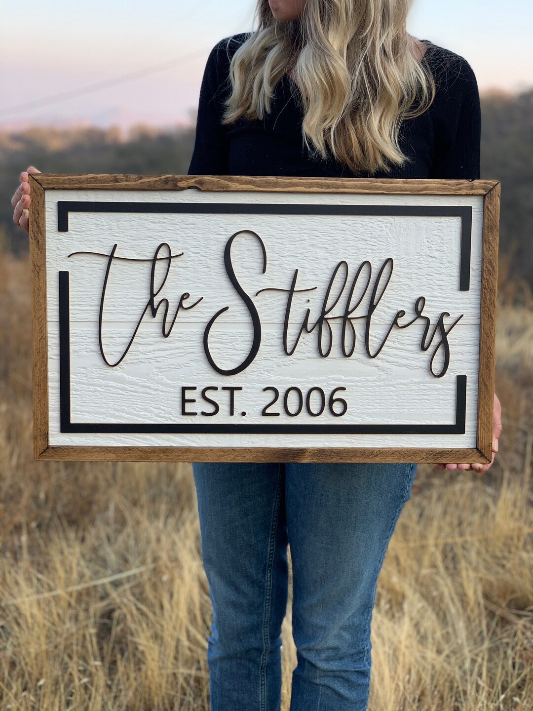 Wood 3D Name Sign, White Shiplap, 16x24 - Etsy