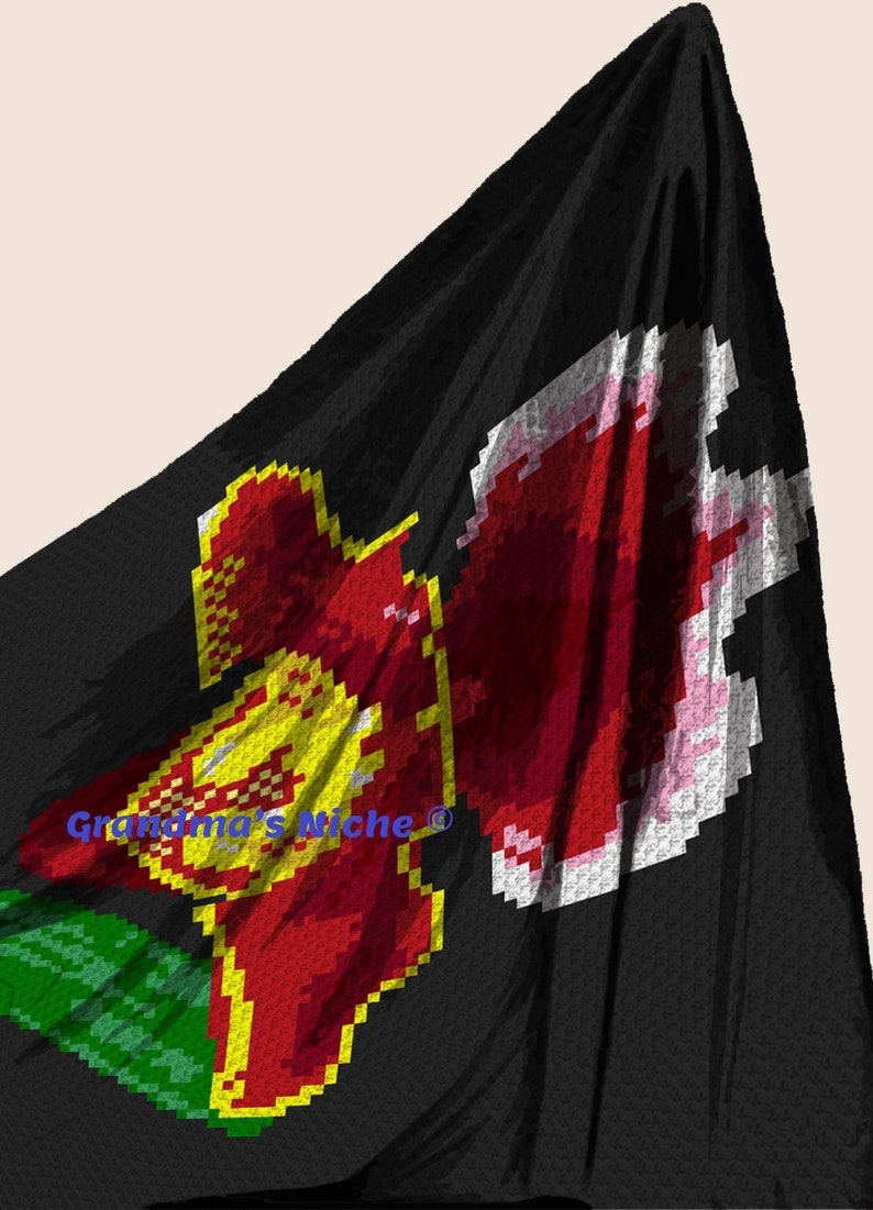 Paphiopedilum Orchid Crochet Blanket C2C Pattern Written | Etsy