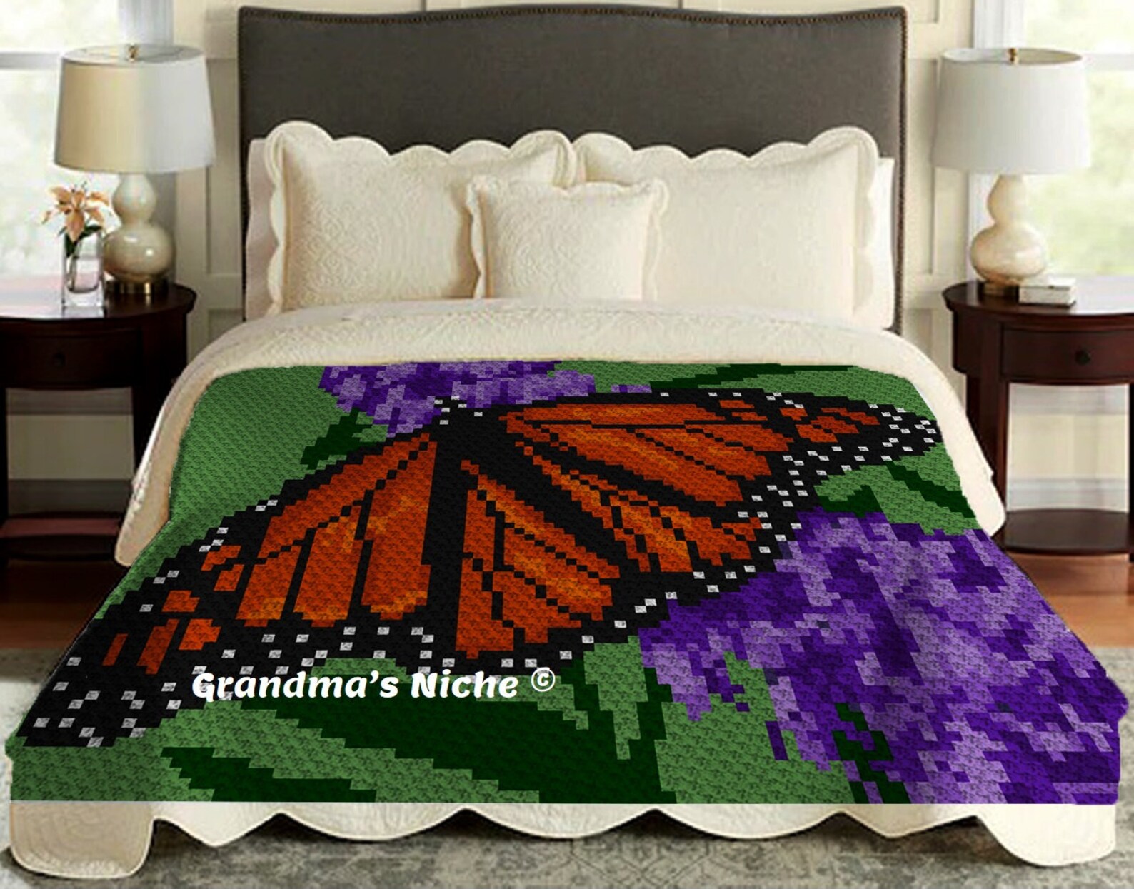 Monarch Butterfly - Crochet Blanket C2C Pattern, Written Instructions ...