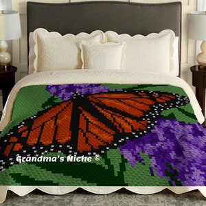 Monarch Butterfly - Crochet Blanket C2C Pattern, Written Instructions ...