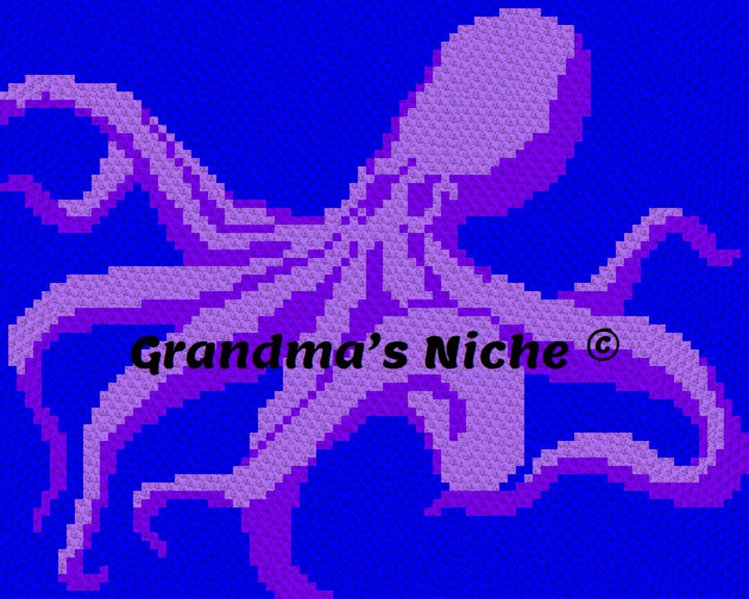 Octopus – Crochet Blanket C2C Pattern, Written Instructions, Tunisian ...