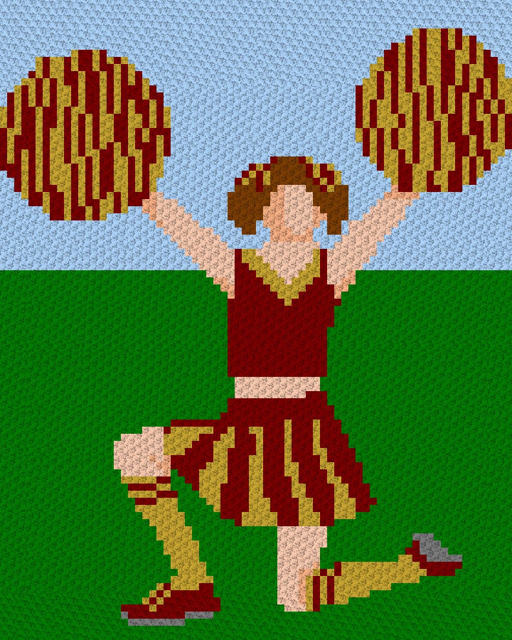 Cheer Crochet Blanket Pattern, C2C, Tunisian Crochet, Graphghan, Cross ...