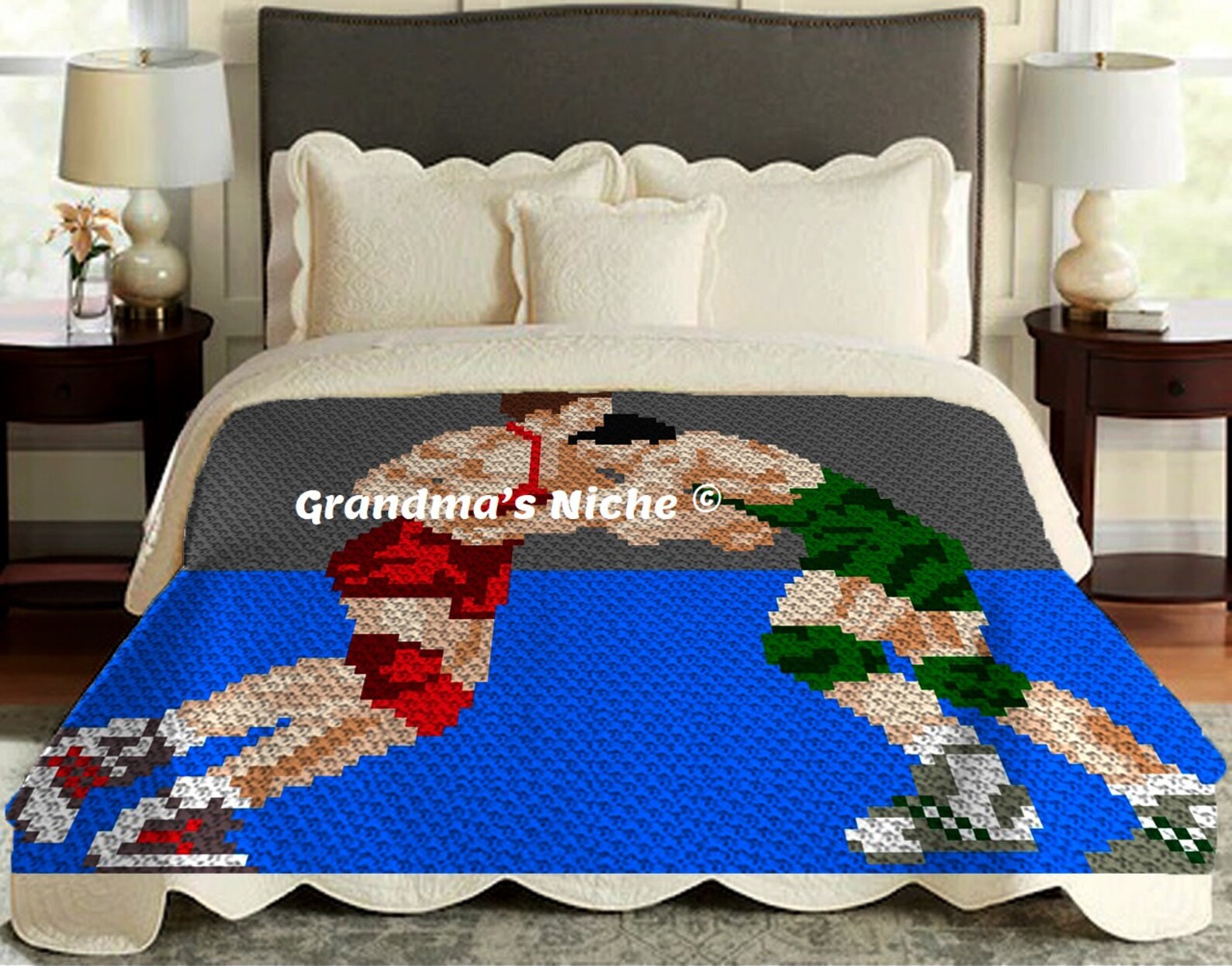 Wrestling Crochet Blanket C2C Pattern written - Etsy