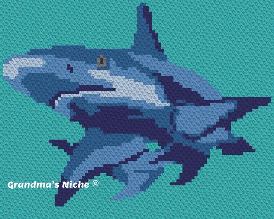 Shark - Crochet Blanket C2C Pattern, “written Instructions”, Tunisian ...