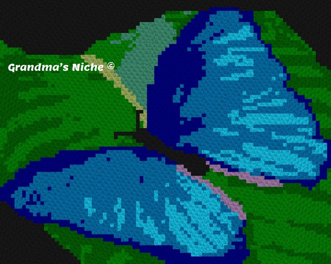 Blue Butterfly - Crochet Blanket C2C Pattern, “written Instructions ...