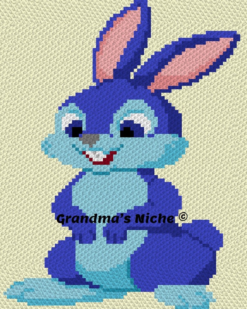 Blue Bunny Crochet Blanket Pattern, C2C, Tunisian Crochet, Graphghan ...