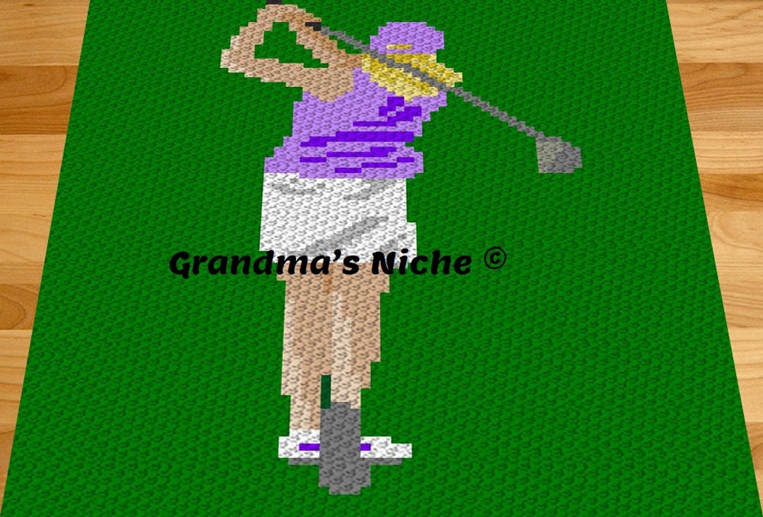 Female Golfer - Crochet Blanket C2C Pattern, “written Instructions ...