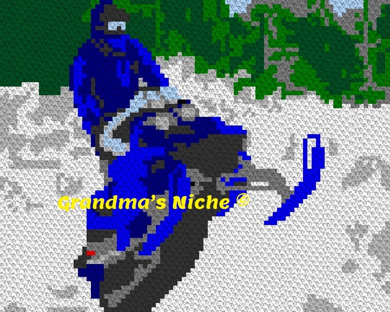 Snowmobile Crochet Blanket C2C Pattern written - Etsy