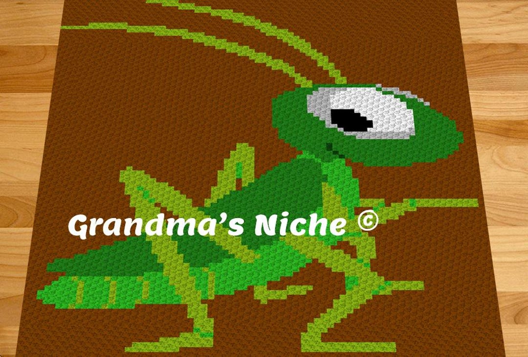 Grasshopper - Crochet C2C Pattern, Written Instructions, Cross Stitch ...