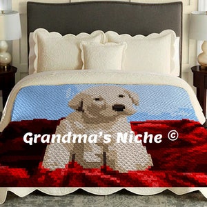 Puppy – Crochet Blanket C2C Pattern, Written Instructions, Tunisian ...