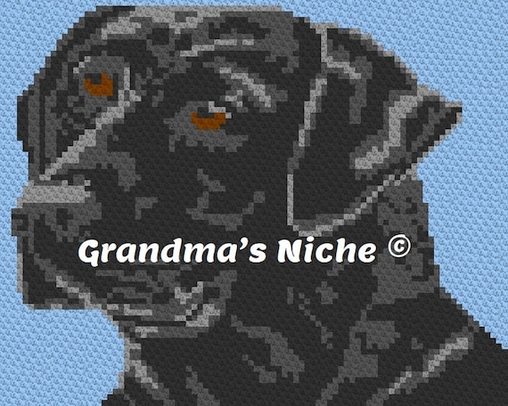 Black Lab Crochet Blanket C2C Pattern written - Etsy