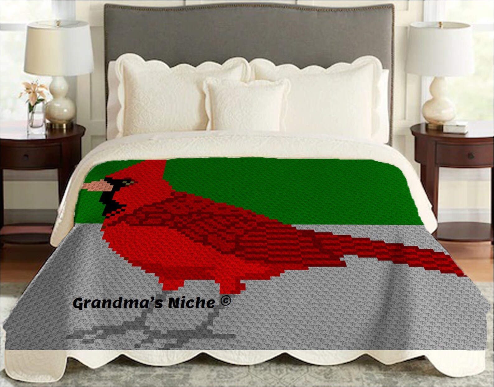 Cardinal Crochet Blanket C2C Pattern, written Instructions, Tunisian ...