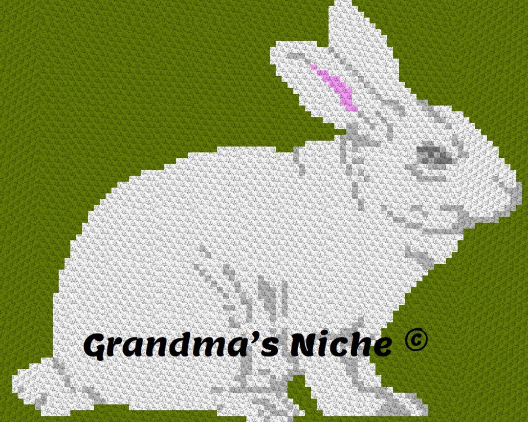 Rabbit – Crochet Blanket C2C Pattern, Written Instructions, Tunisian ...