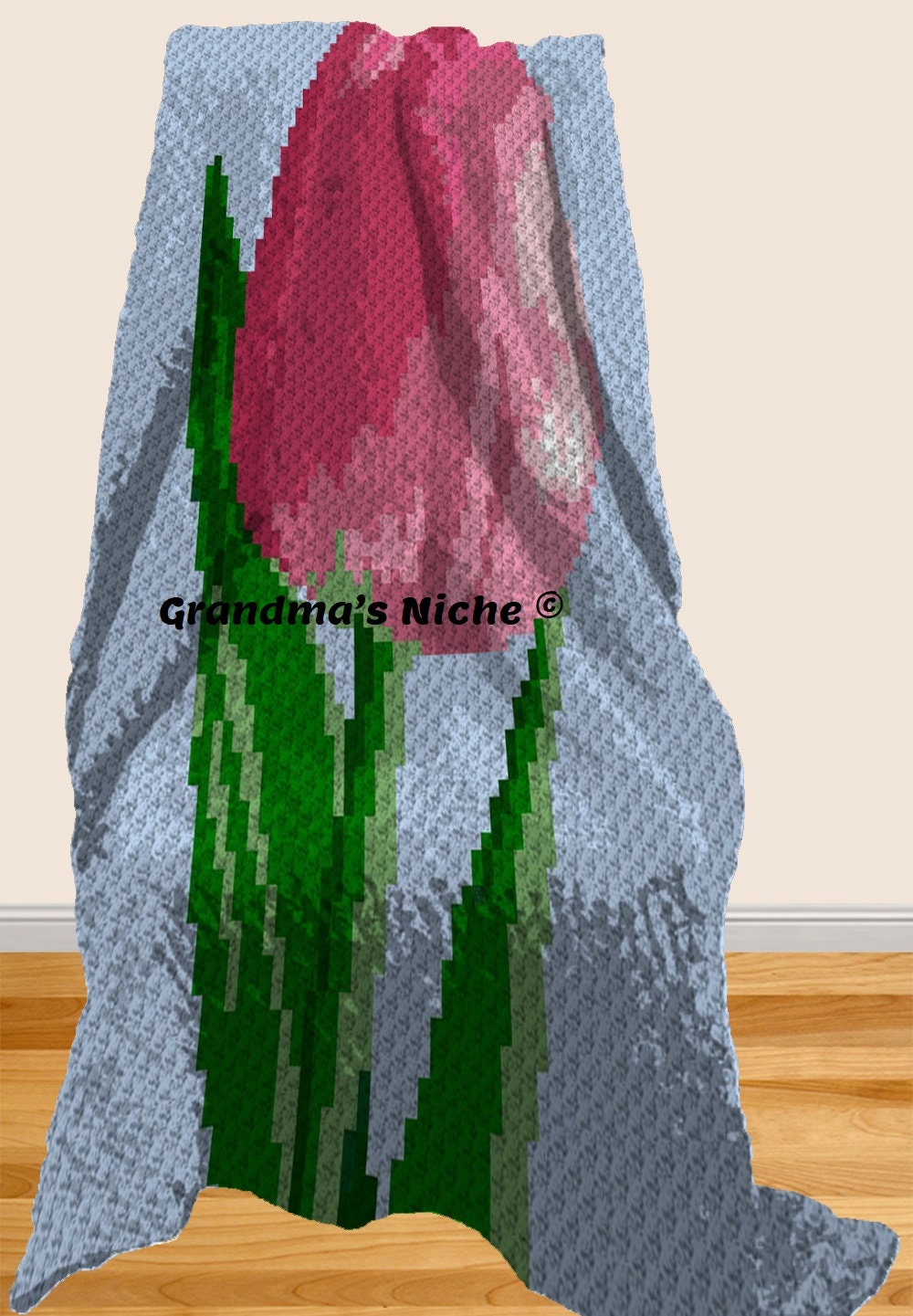 Pink Tulip - Crochet Blanket C2C Pattern, “written Instructions ...
