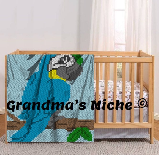 Parrot Baby Crochet Blanket C2C Pattern Written - Etsy