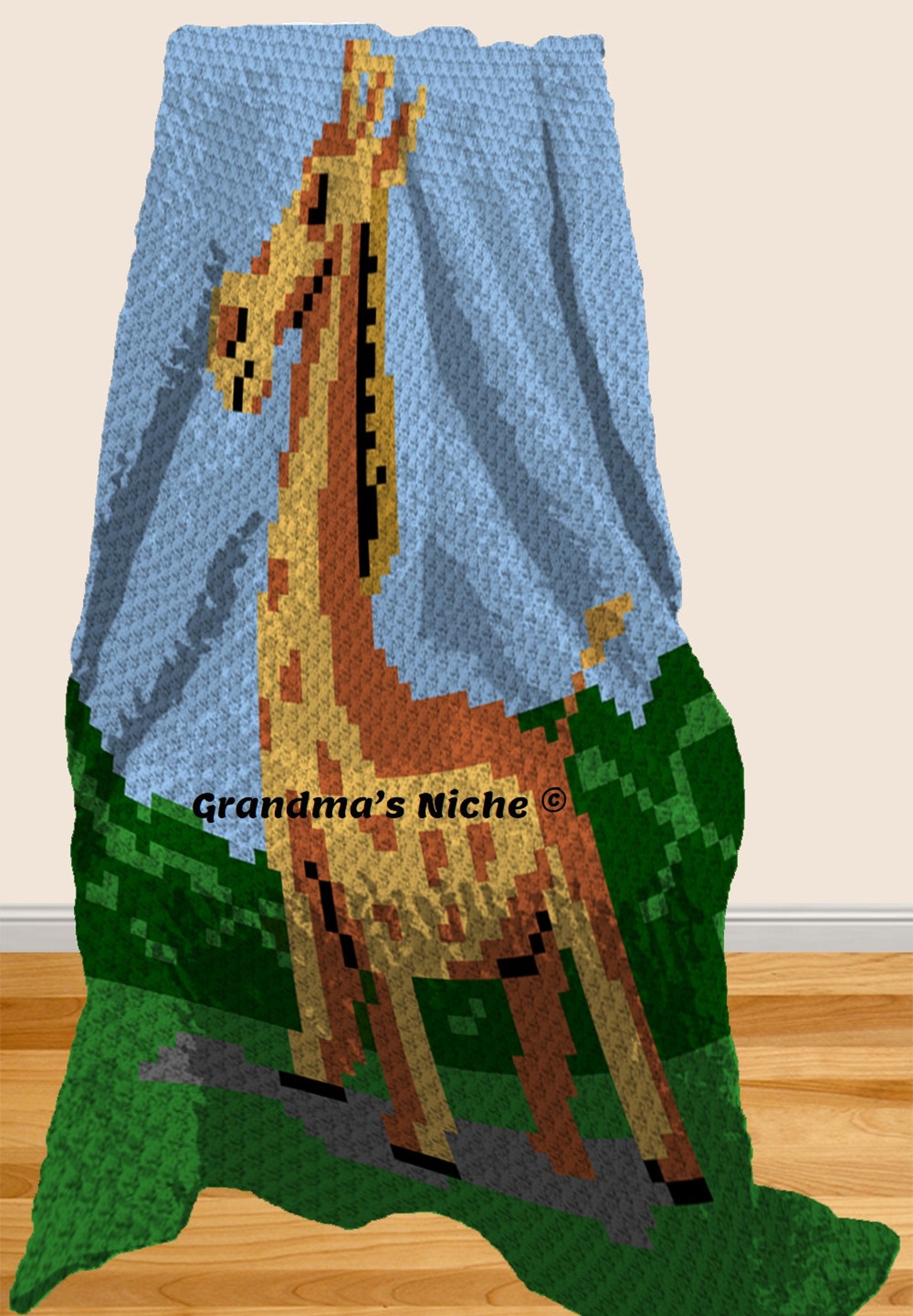 Giraffe Baby Crochet Blanket C2C Pattern written - Etsy