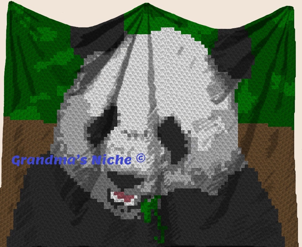 Giant Panda Crochet Blanket C2C Pattern Written | Etsy