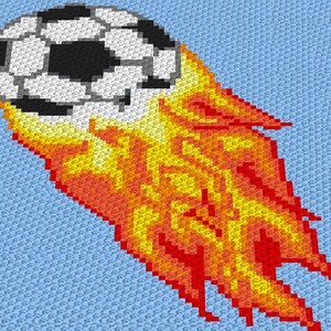 Fire Soccer Ball - Crochet Blanket C2C Pattern, “written Instructions ...