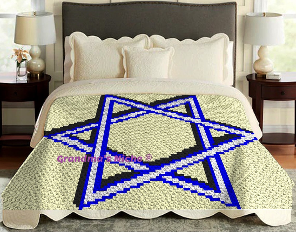 Star Crochet Blanket C2C Pattern written Instructions - Etsy