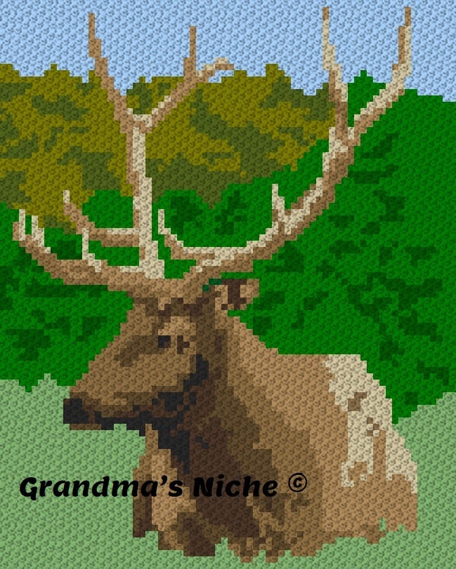 Elk Crochet Blanket C2C Pattern written Instructions | Etsy