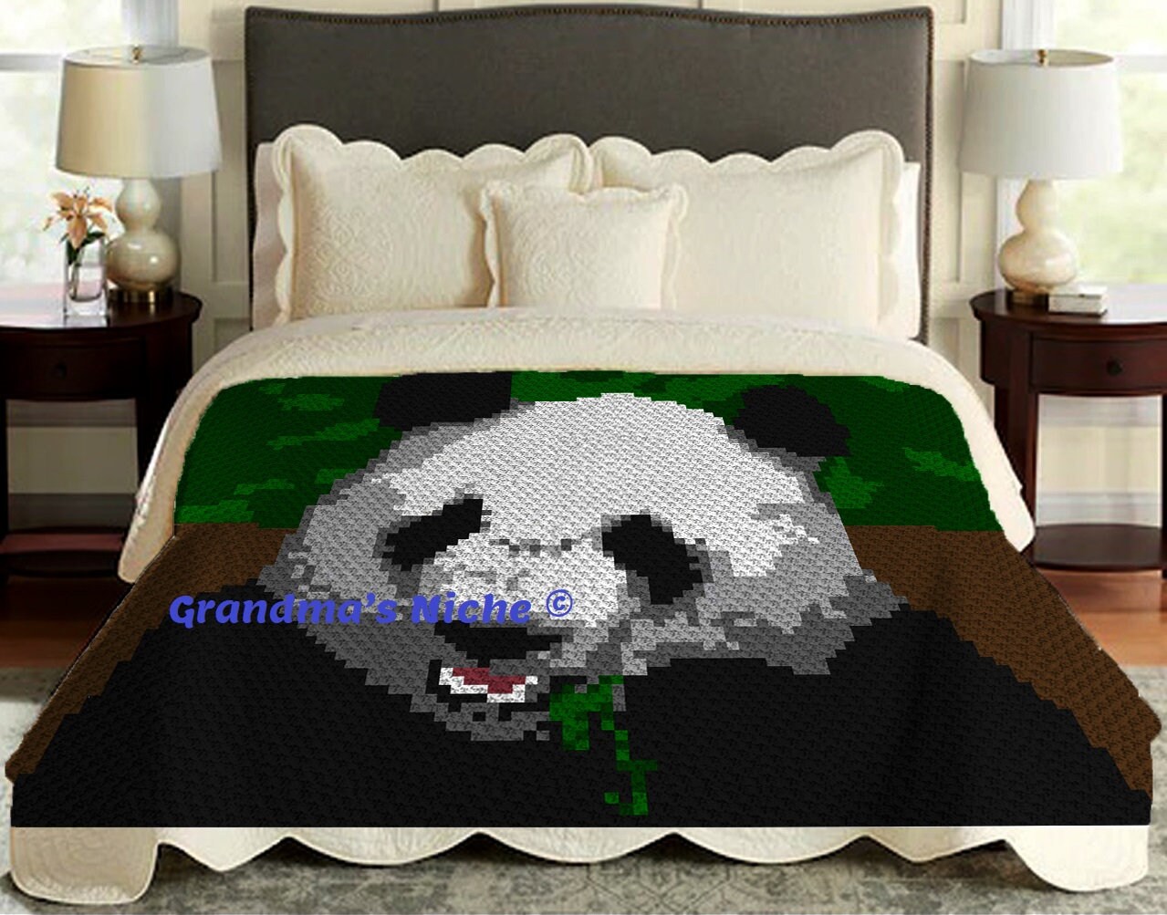 Giant Panda Crochet Blanket C2C Pattern Written | Etsy