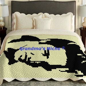 Elvis Silhouette – Crochet Blanket C2C Pattern, Written Instructions ...